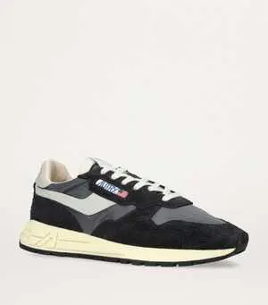 AUTRY Reelwind Low-top Leather And Nylon Trainers - Black