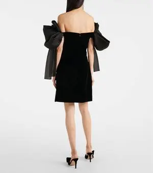Carolina Herrera Off-shoulder Mini Dress With Bow Accents
