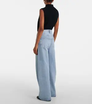 AGOLDE Low Curve Mid-rise Wide-leg Jeans In Force