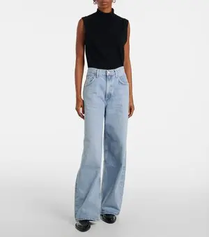 AGOLDE Low Curve Mid-rise Wide-leg Jeans In Force