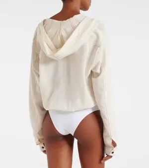 Alaïa Hooded Wool-blend Bodysuit
