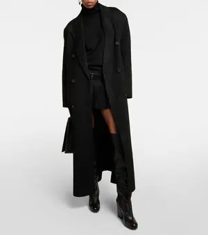 THE FRANKIE SHOP Gaia Oversized Wool-blend Coat - Black