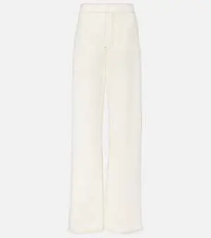 Alaïa High-rise Wool-blend Wide-leg Trousers