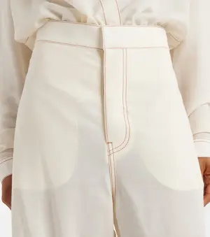 Alaïa High-rise Wool-blend Wide-leg Trousers