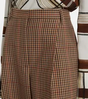 Dries Van Noten Checked Wool Wide-leg Trousers