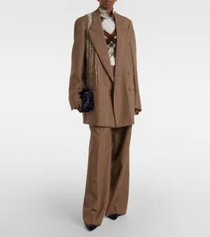 Dries Van Noten Checked Wool Wide-leg Trousers