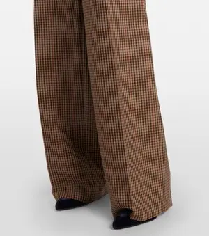 Dries Van Noten Checked Wool Wide-leg Trousers