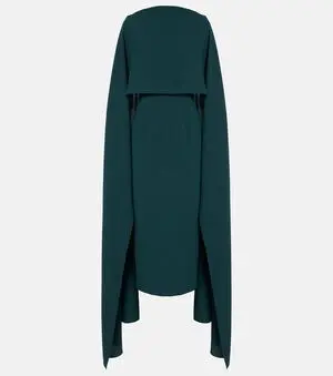 ROKSANDA Roksanda Elina Midi Dress With Cape Detail Green