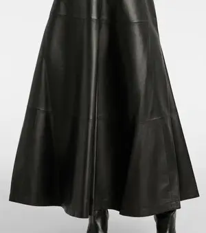 Altuzarra Varda Leather Midi Skirt