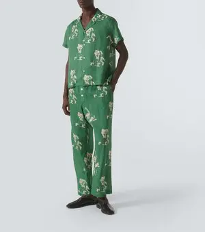 BODE Football Silhouette Linen Shirt