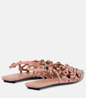 Attico Suede Slingback Flats - Pink