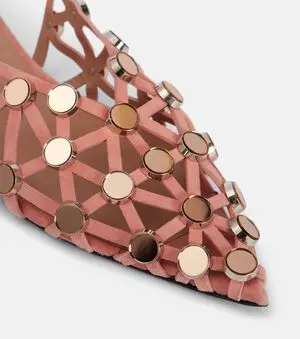 Attico Suede Slingback Flats - Pink