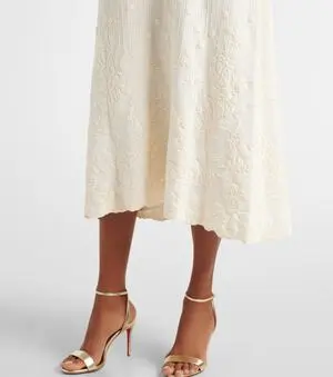 Elie Saab Embroidered Cady Midi Dress