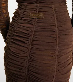 Attico Ruched High-rise Jersey Miniskirt