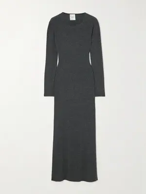 LESET Lauren Stretch-jersey Maxi Dress - Gray