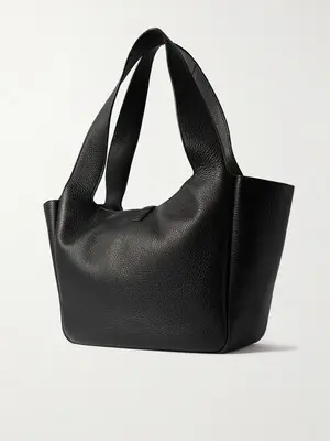 Saint Laurent Le 5 À 7 Bea Textured Leather Tote - Black