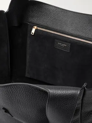 Saint Laurent Le 5 À 7 Bea Textured Leather Tote - Black