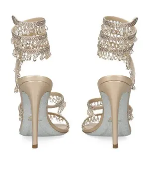 Rene Caovilla Embellished Spiral Sandals - Beige