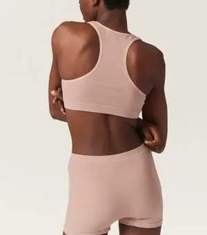 Miu Miu Ribbed Boxer Shorts - Nude