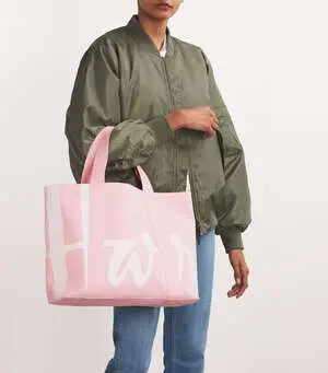 Harrods Medium Cotton Logo Tote Bag - Pink