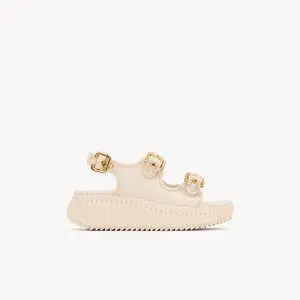 Chloé Nama Wedge Sandals - Eggshell