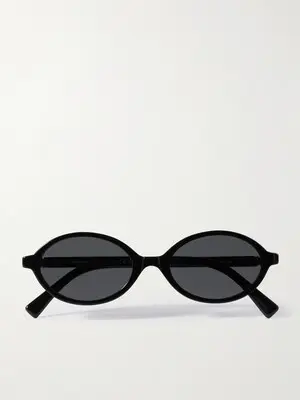 Miu Miu Oval-frame Acetate Sunglasses - Black