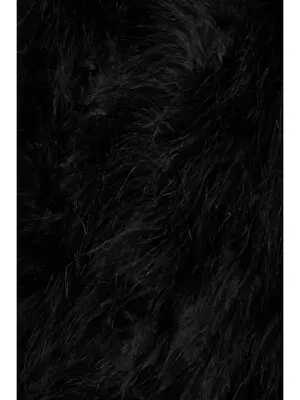 YVES SALOMON Feather-embellished Silk-satin Vest - Black