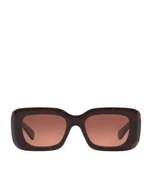 Chloé Acetate Rectangle Frame Sunglasses - Brown