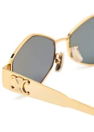 Celine Triomphe Hexagonal-frame Sunglasses - Gold