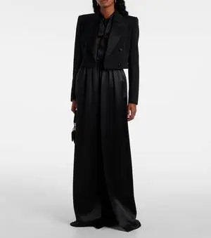 Dolce & Gabbana Cropped Cotton-blend Tuxedo Jacket