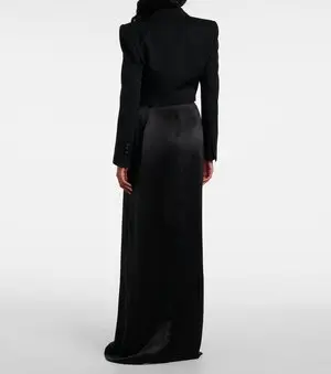 Dolce & Gabbana Cropped Cotton-blend Tuxedo Jacket