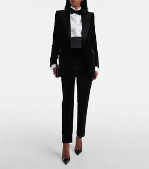 Dolce & Gabbana High-rise Velvet Tuxedo Pants
