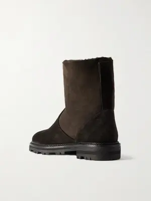 Manolo Blahnik Tomosa Shearling-lined Suede Ankle Boots