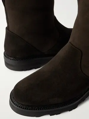 Manolo Blahnik Tomosa Shearling-lined Suede Ankle Boots