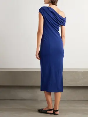 Givenchy Asymmetric Draped Crepe Midi Dress