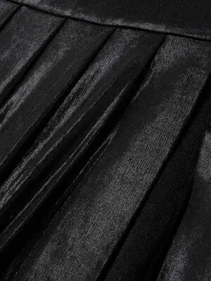 Norma Kamali Pleated Stretch-lamé Maxi Skirt