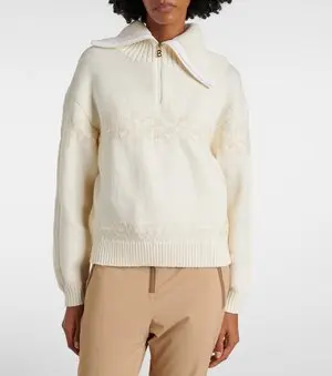 Bogner Elana Jacquard Wool-blend Half-zip Sweater