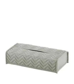 RIVIERE Herringbone Quilted Rectangular Box - Grey