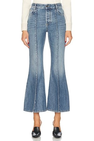 Bottega Veneta Cropped Kick Flare Leg Jeans