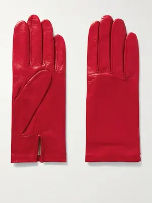 AGNELLE Kate' Leather Gloves - Red