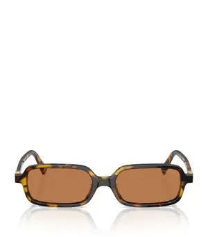 Miu Miu Tortoiseshell Rectangle Sunglasses - Brown