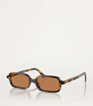 Miu Miu Tortoiseshell Rectangle Sunglasses - Brown