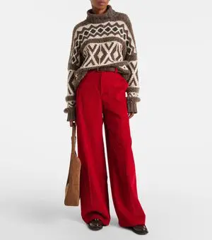 Brunello Cucinelli Wool Jacquard Turtleneck Sweater