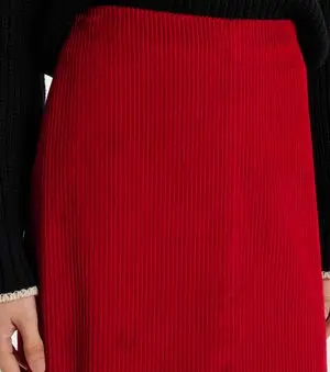 Brunello Cucinelli Cotton Midi Skirt - Red