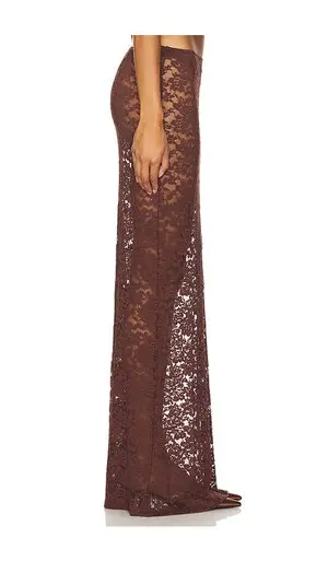 Lioness Black Swan Lace Maxi Skirt