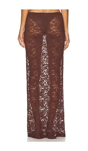 Lioness Black Swan Lace Maxi Skirt