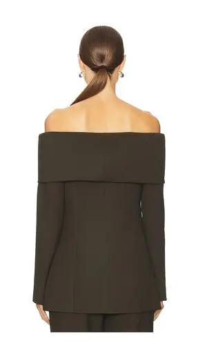 Line & Dot Marilla Off Shoulder Top - Olive