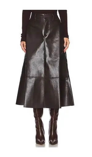 Citizens Of Humanity Faux Leather Midi Skirt - Brown