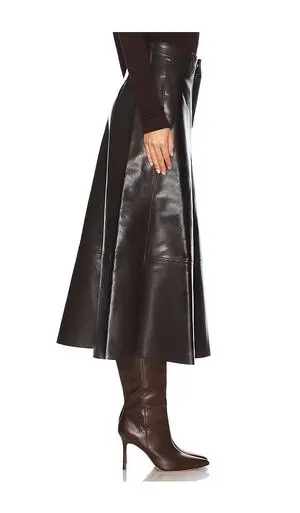 Citizens Of Humanity Faux Leather Midi Skirt - Brown