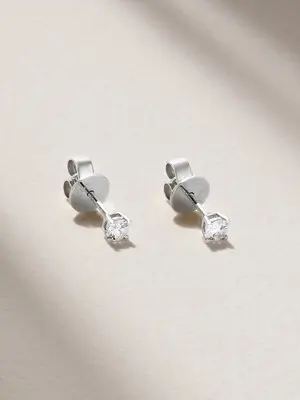 ANITA KO 18-karat White Gold Diamond Stud Earrings - Silver